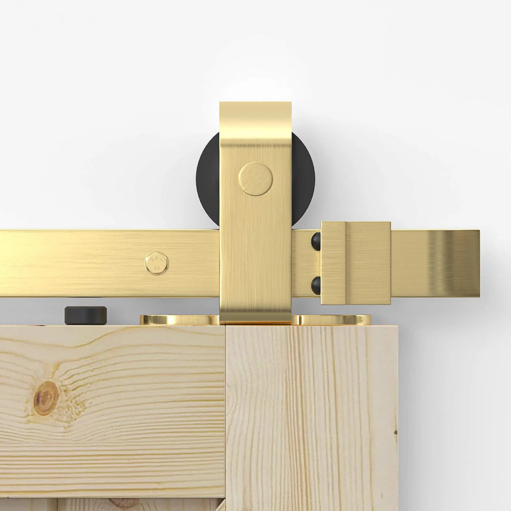 Brushed Gold Classic Top Mount Barn Door Hardware – Barn Door Hardware NZ